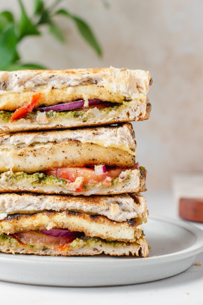 Vegan Smoked Gouda Grilled Cheese - Notably Vegan