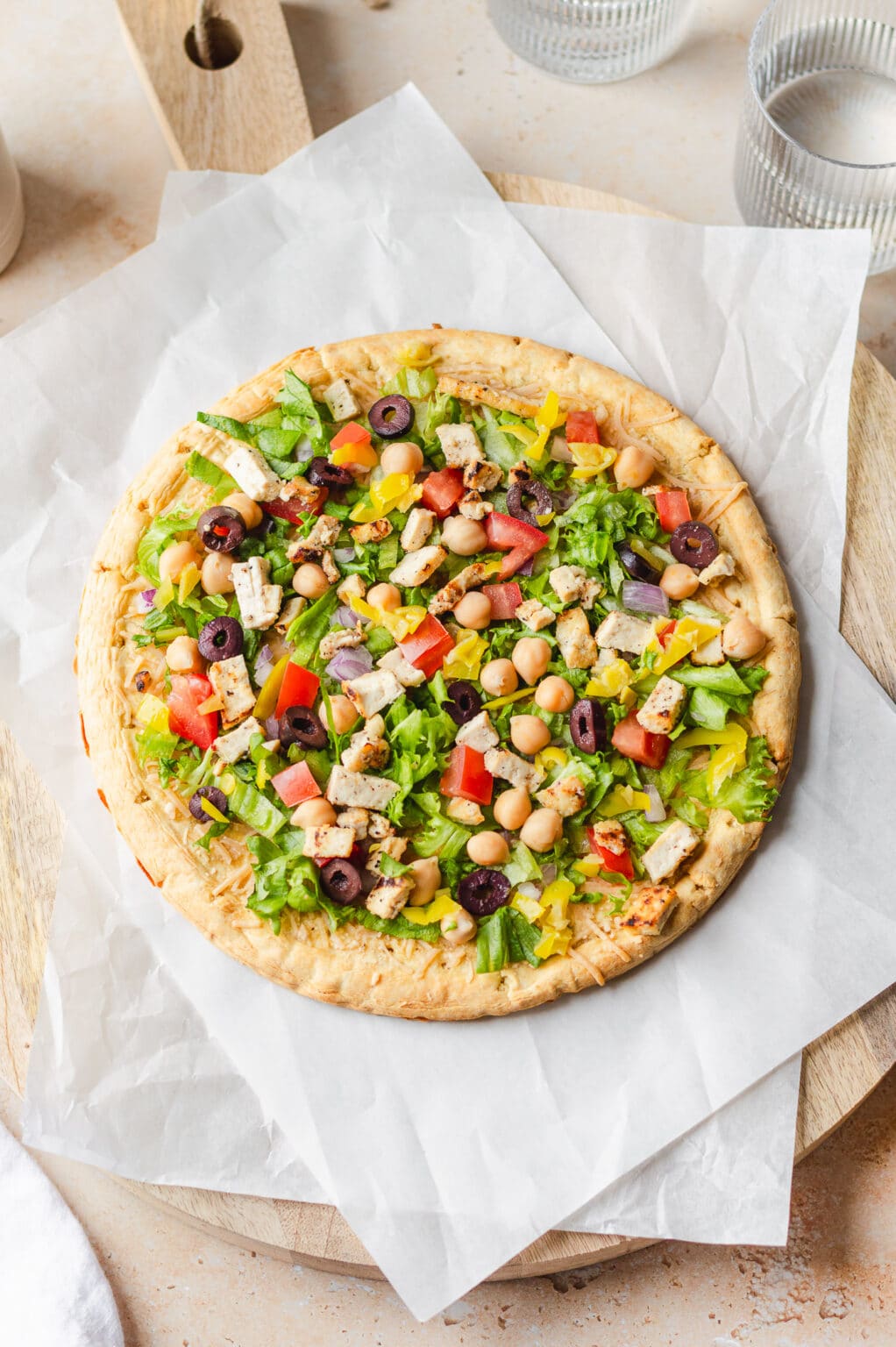 Easy Vegan Chopped Salad Pizza - Notably Vegan